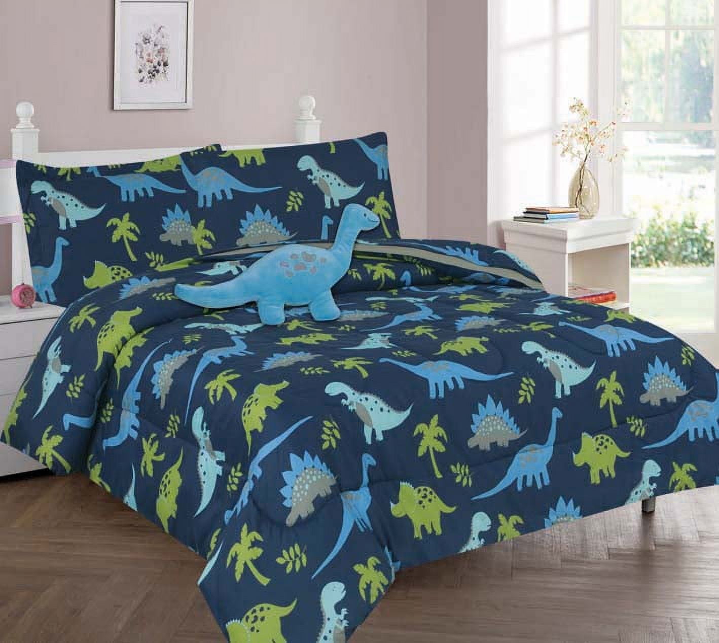 Bedding set full size 8pc big dinosaur complete bed in bag comforter ...