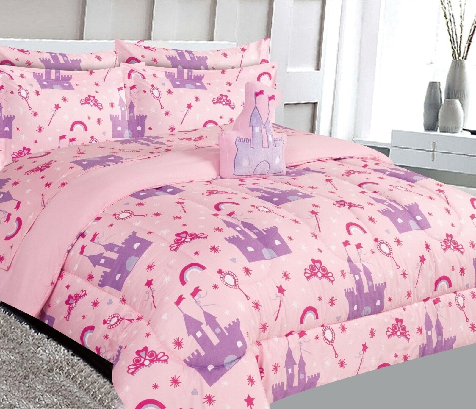 Bedding Set Full Size 8pc Princess Palace Complete Bed in Bag Comforter ...
