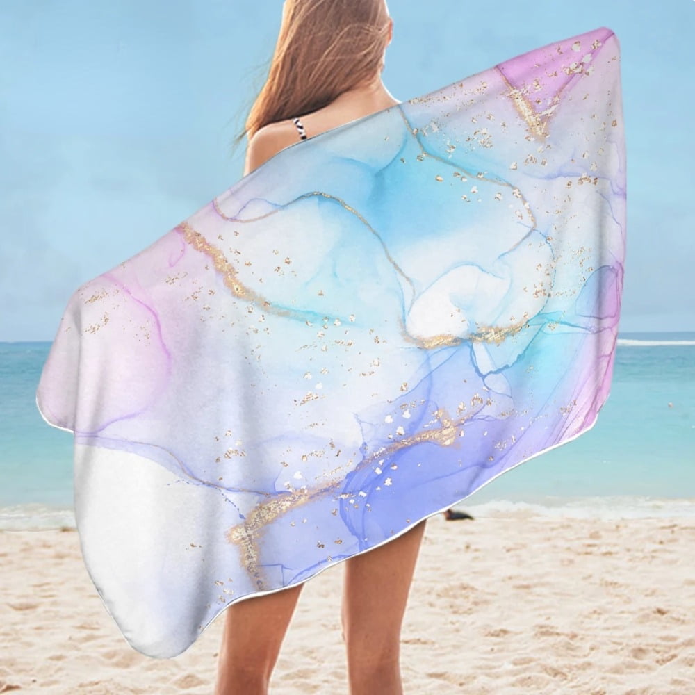 BeddingOutlet Marble Luxury Bath Towel Microfiber Beach Towel Rock St ...