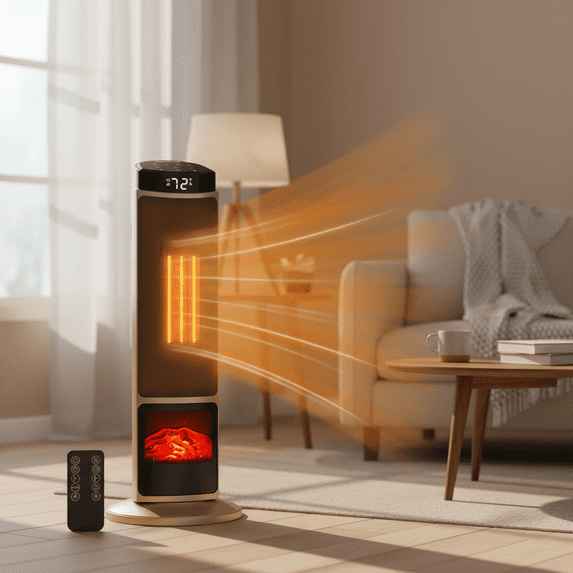 Beddle Indoor Space Heater with Remote & Thermostat, 24 inch Portable ...