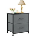 Beddle Nightstand, End Table Side Table with 2 Fabric Drawers Bedside ...