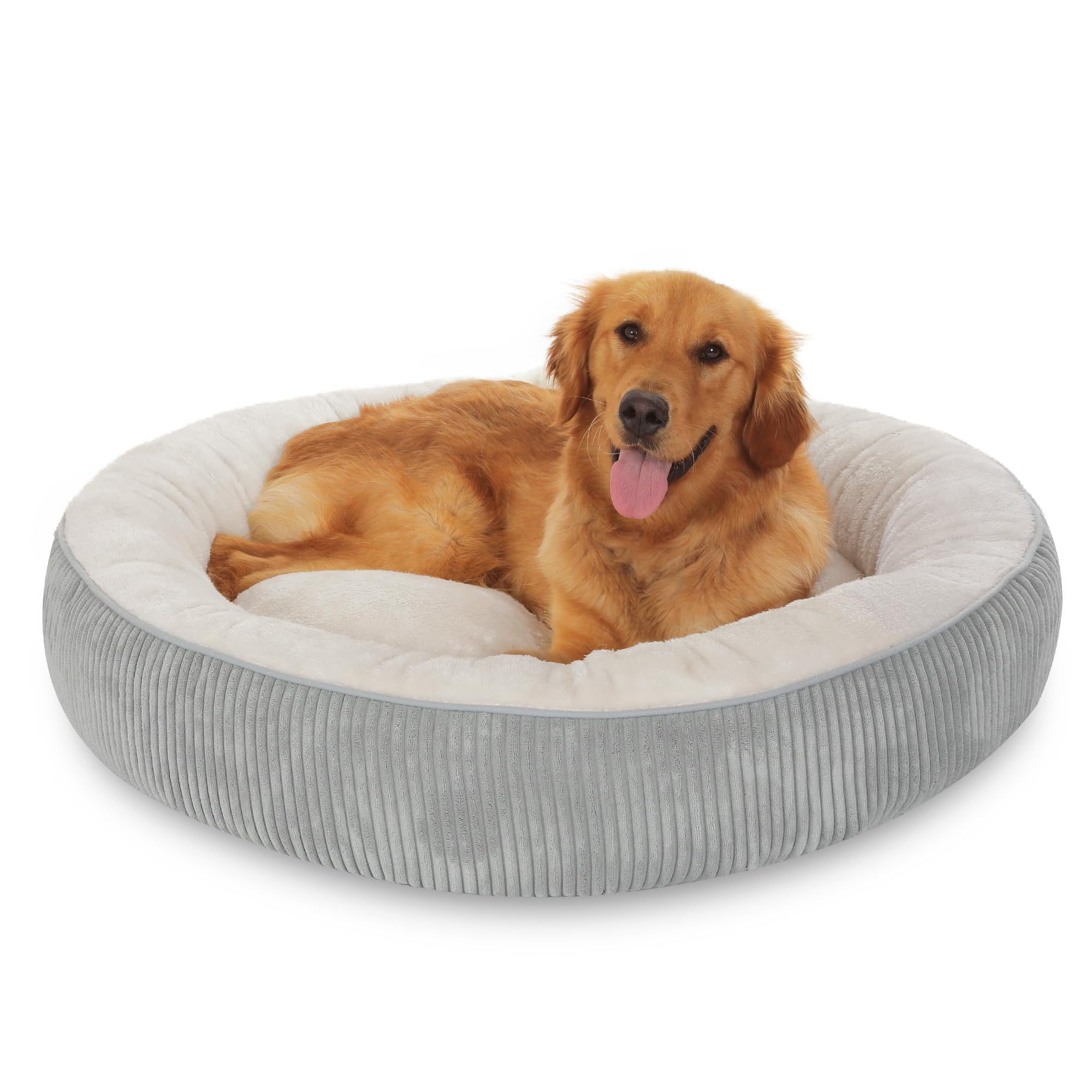 Bedfolks Donut Dog Bed,36 Inches HYZ01 Calming Round Dog Beds for Large ...