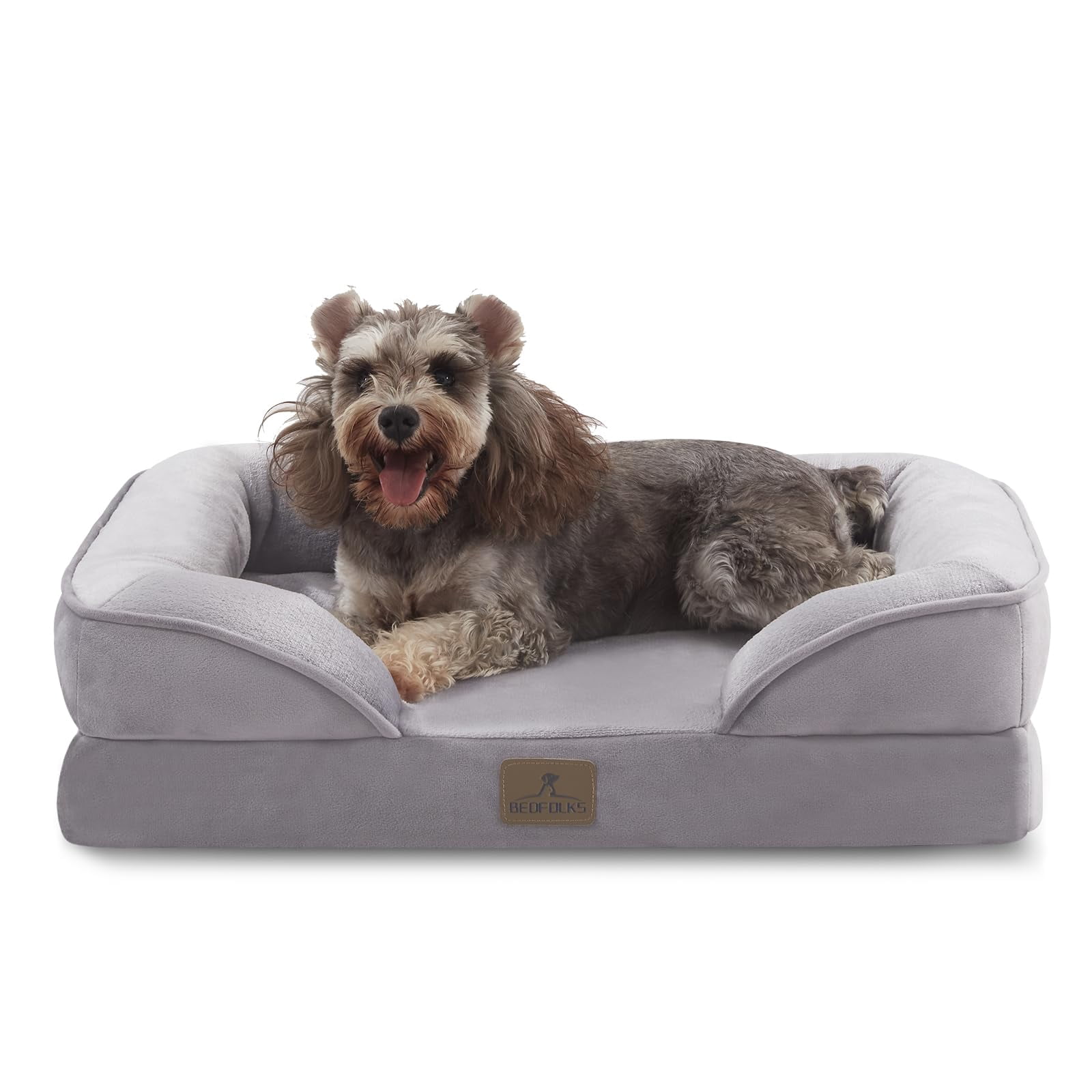 Bedfolks Orthopedic Dog Bed, Waterproof Dog Sofa Bed for Small Dogs ...