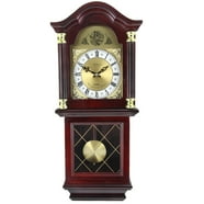 Bulova Wooden Battery Operated Pendulum Hour Clock, Cranbrook Wall ...