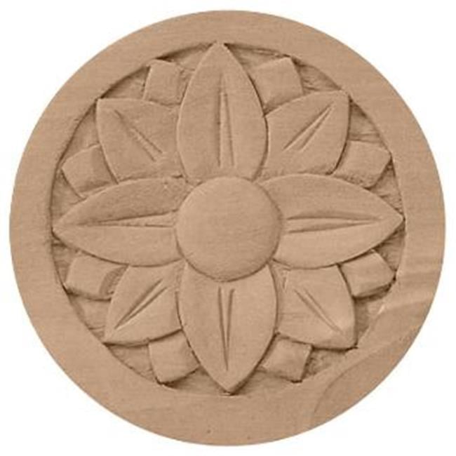 Bedford Rosette- Rubberwood- Architectural Accent - 5 in. W x 5 in. H x ...