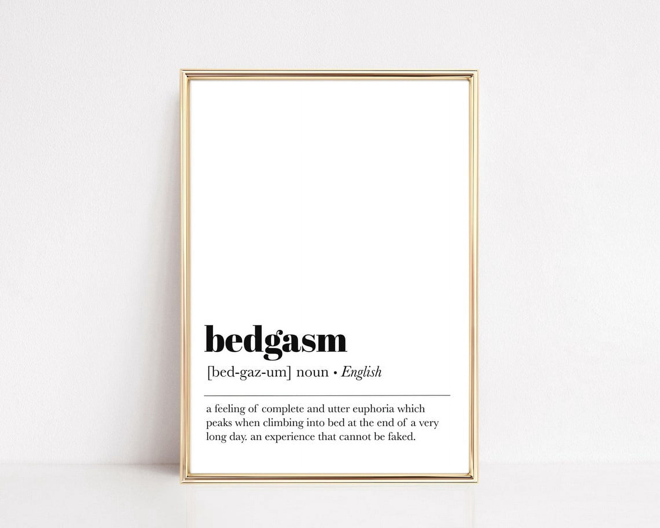 Bedgasm Definition Wall Art Above Bed Print Bedroom Decor Funny ...