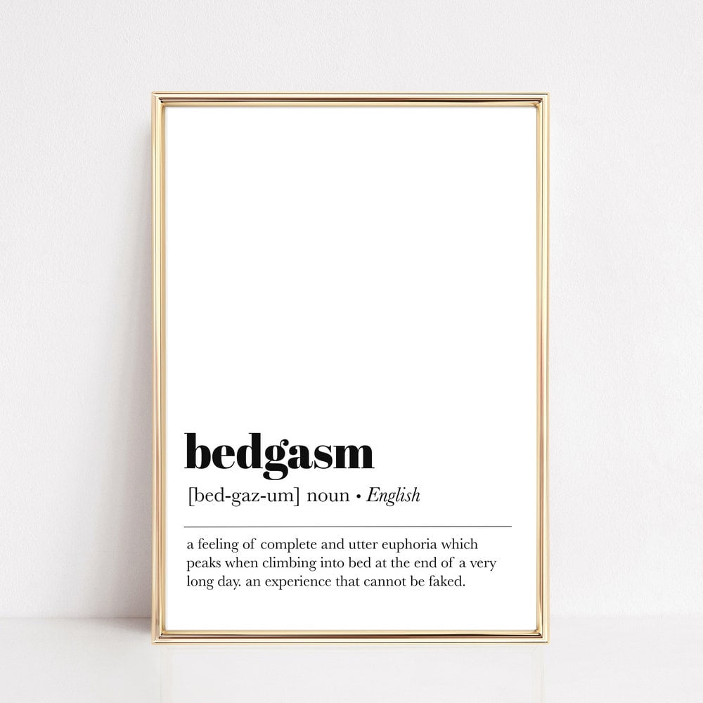 Bedgasm Definition Wall Art, Above Bed Print, Bedroom Decor, Funny ...
