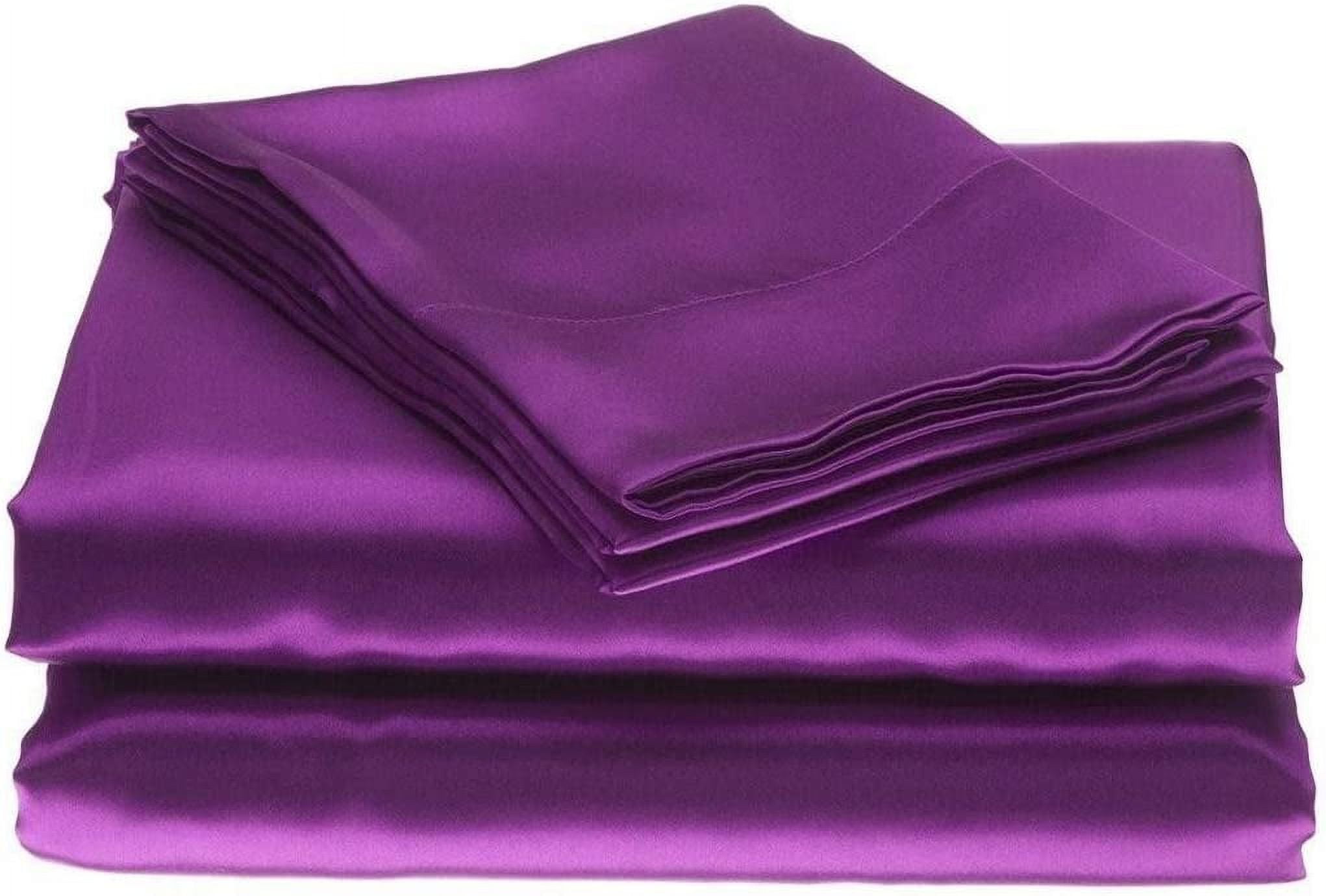 Bedify Bedding 100% Pure Silk Satin Sheet Set 4pcs, Silk Fitted Sheet ...