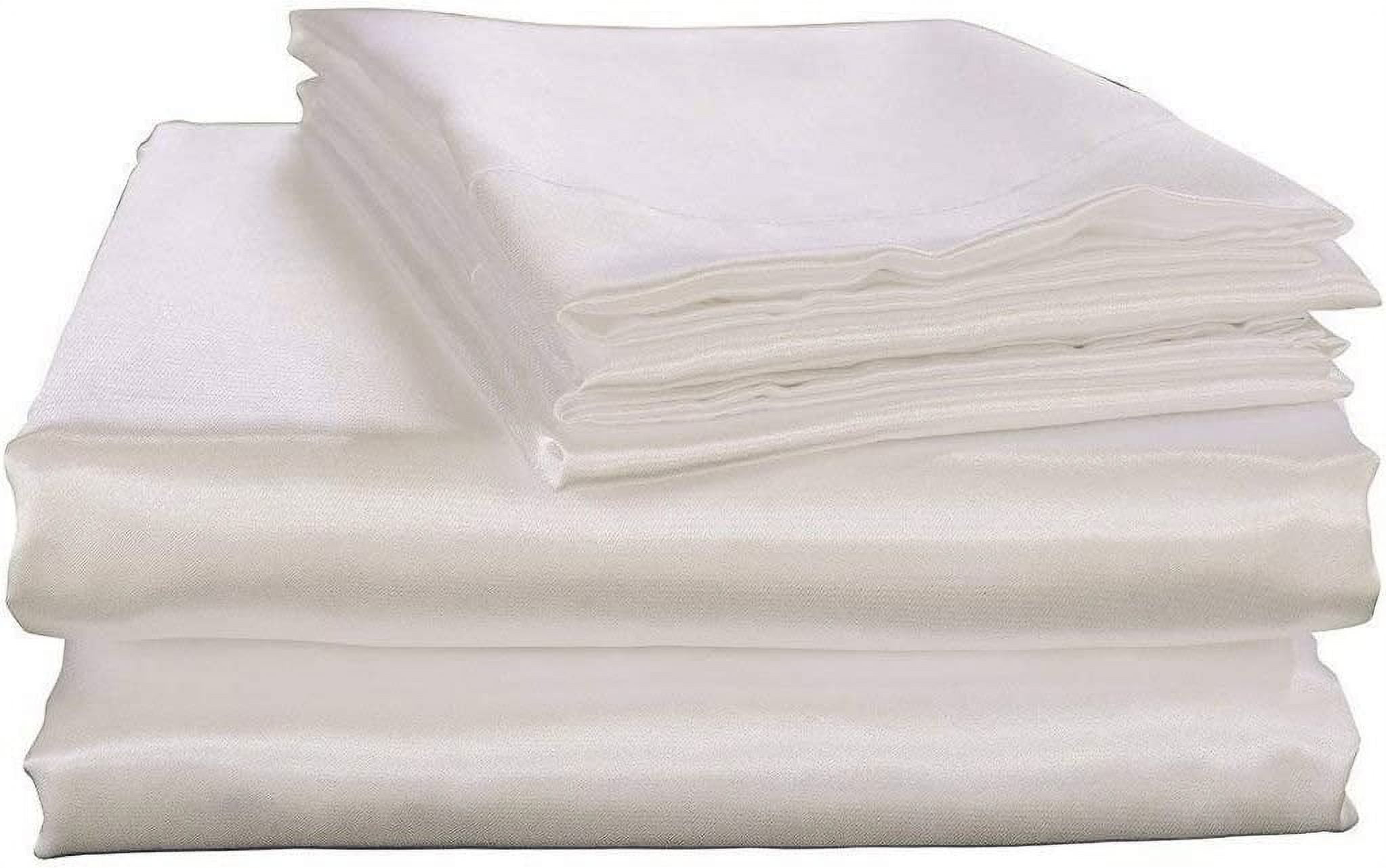 Bedify 100% Pure Silk Satin King Sheet Set 4pcs, 15" Deep Pocket ...