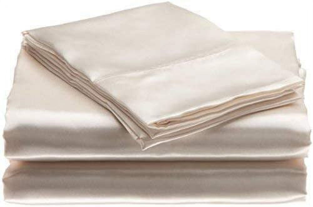 Bedify Bedding 100% Pure Silk Satin Sheet Set 4pcs, Silk Fitted Sheet ...