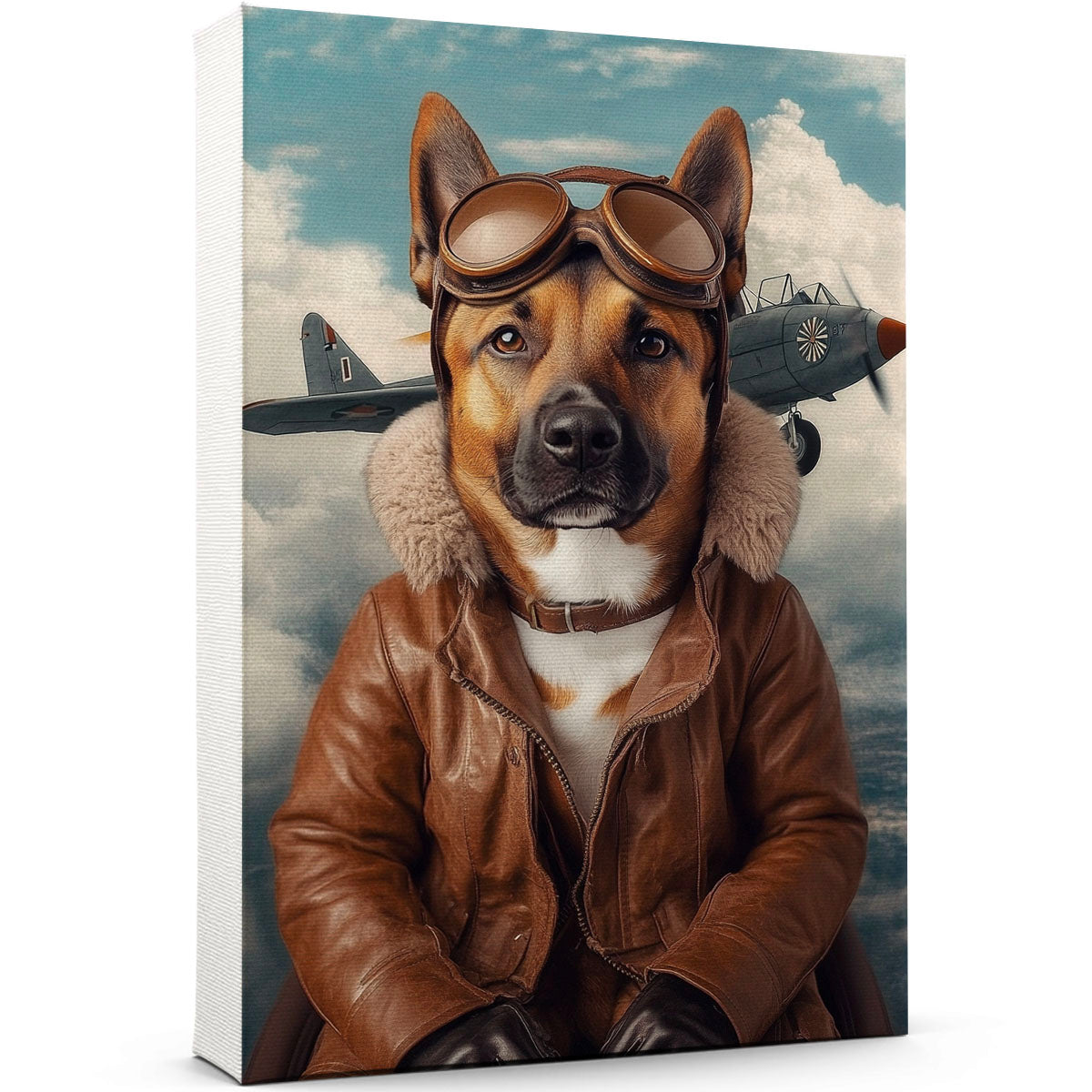 Bedlington Terrier Dog Pilot Wall Art, Pet Art, Funny Dog Poster 8x12in ...