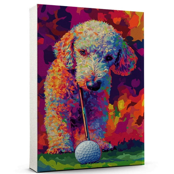 Bedlington Terrier Dog Stretched Canvas Size 8x12 Golf Canvas – Cute ...