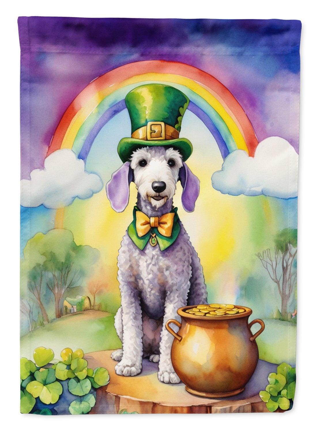 Bedlington Terrier St Patrick's Day House Flag 28 in x 40 in - Walmart ...