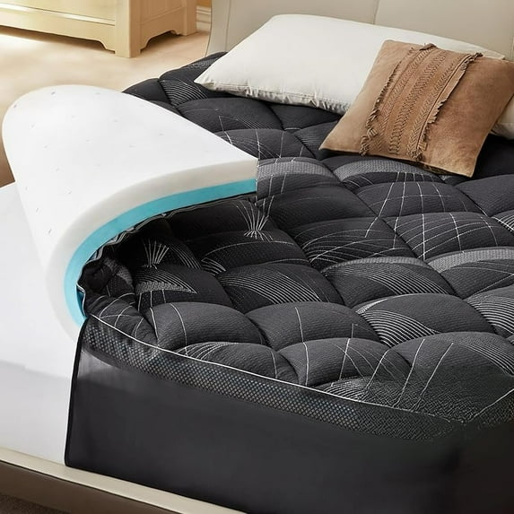 Bedlore 4-Inch King Mattress Topper for Back Pain - Dual Layer Medium ...
