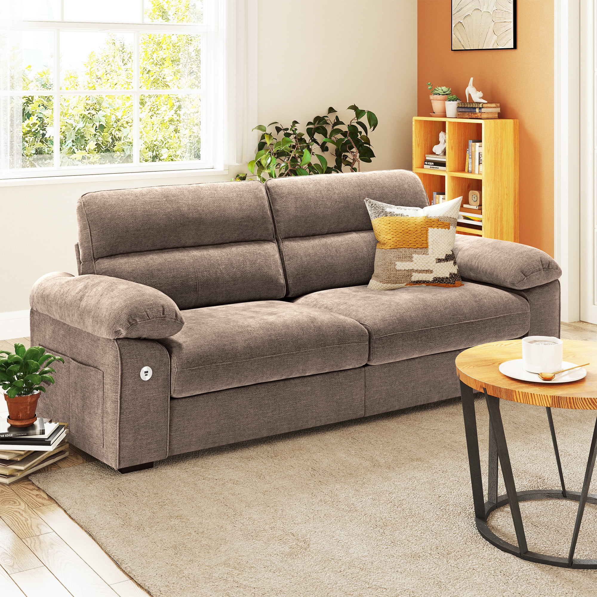 Bedluxury 90.5'' Comfy Sofa Couch for Living Room, Modern Deep Seat ...