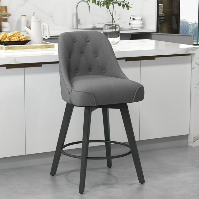 Bedluxury Modern Counter Height Swivel Bar Stools with High Back,Solid ...