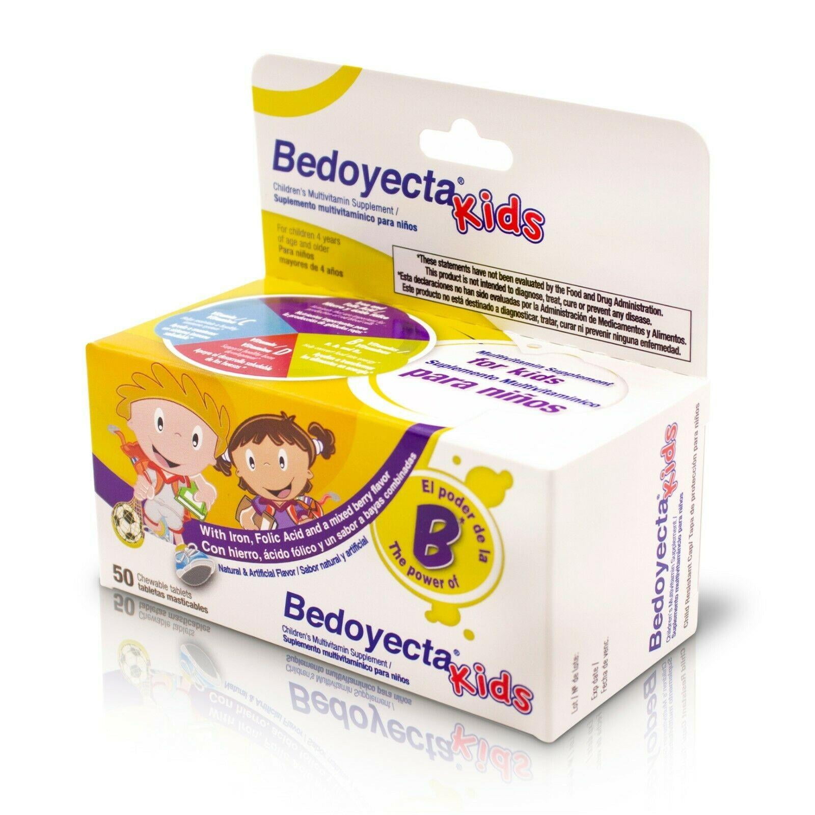 Bedoyecta Kids Multivitamins with Iron, 50 Chewable Tablets for ...