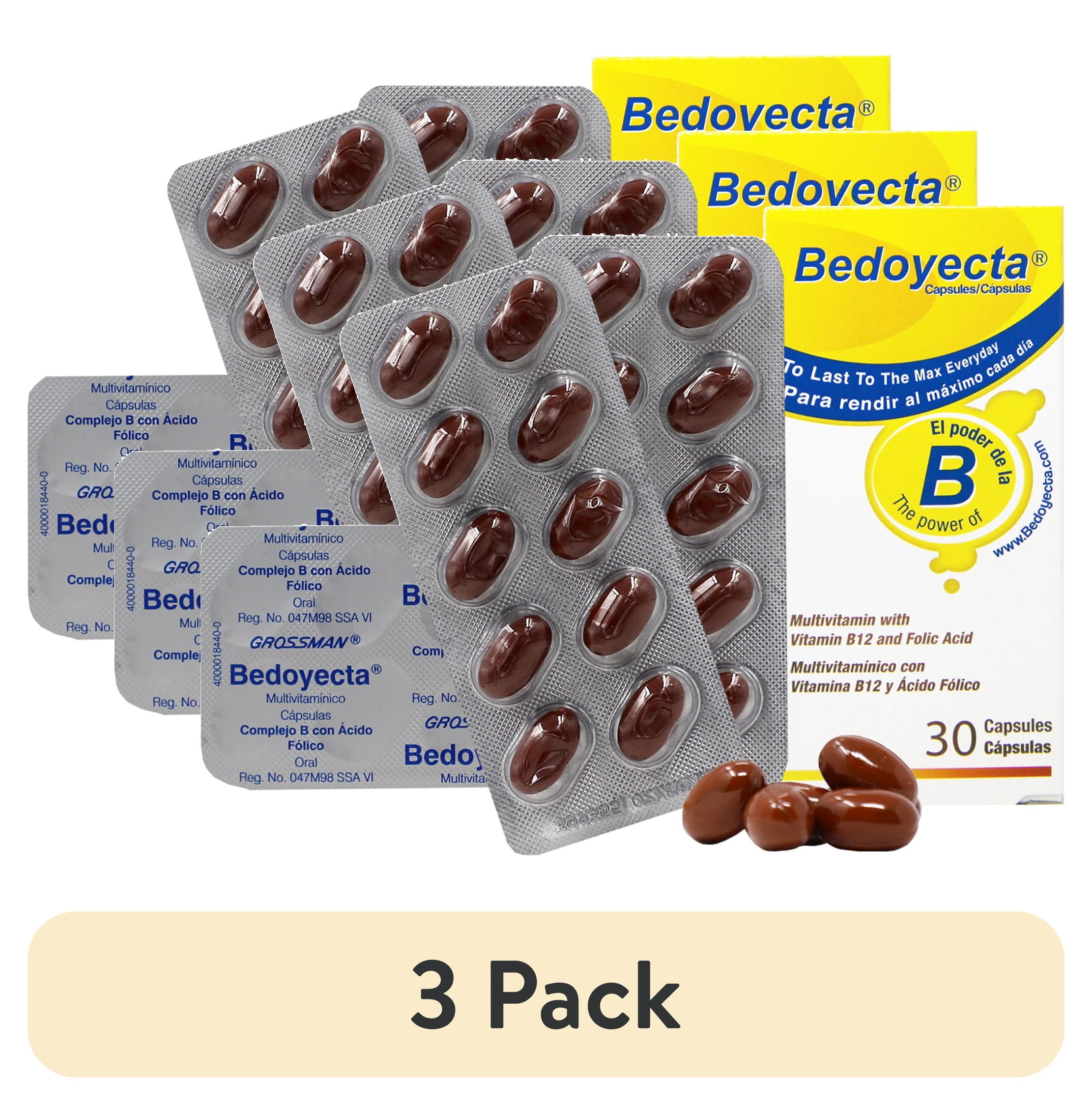 (3 pack) Bedoyecta, Multivitamin Supplement with B12 and Folic Acid ...