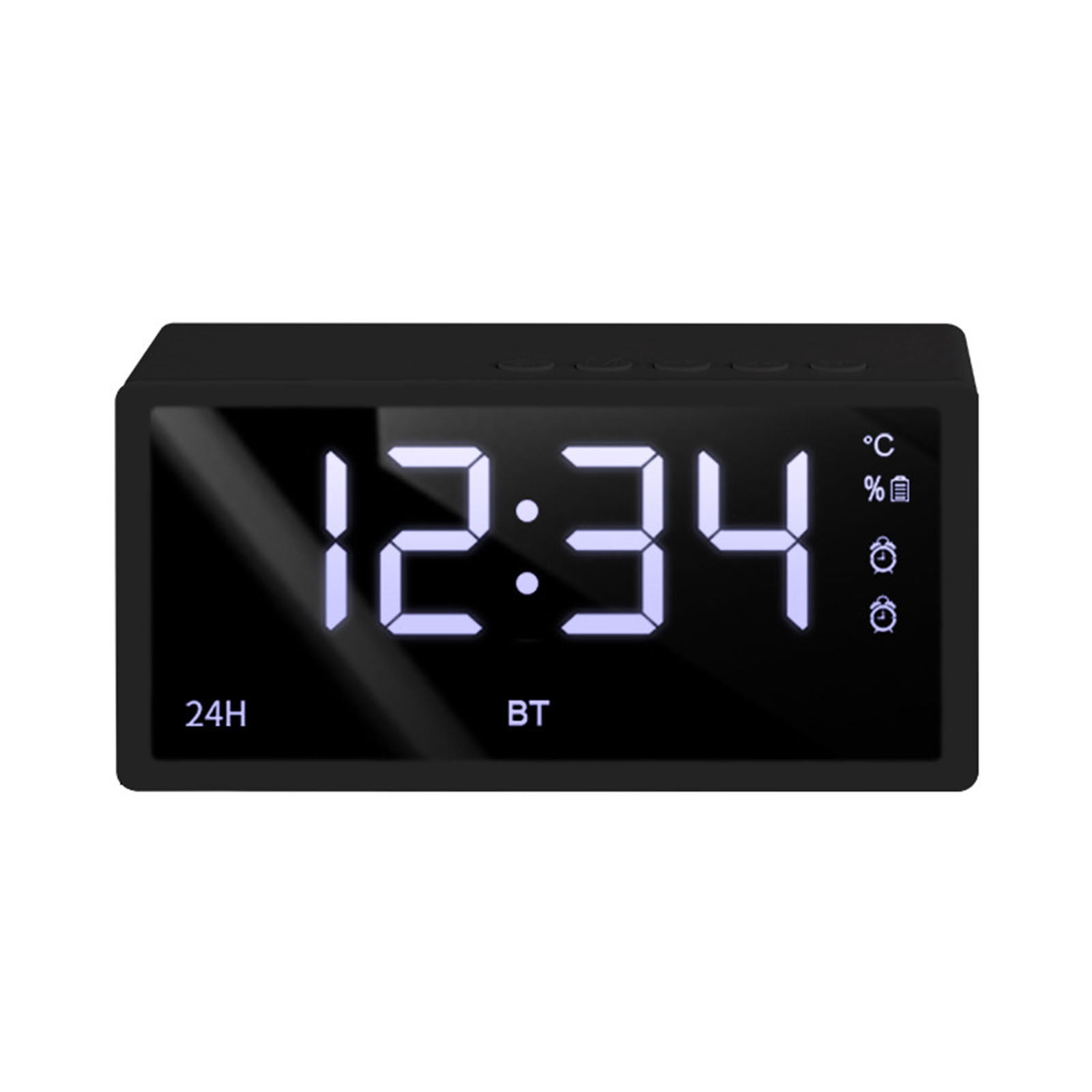 Bedroom Alarm Clocks Qwtwty Mirror Clock Bluetooth Audio Radio Student ...