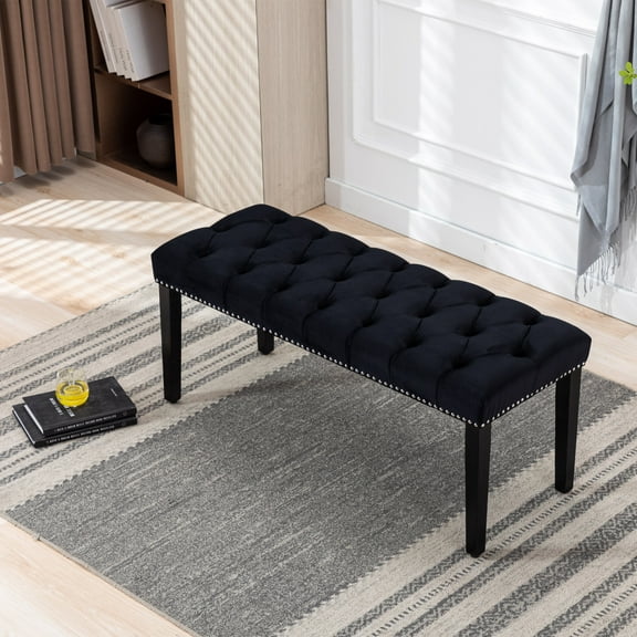 Heng Ming Upholstered Tufted Ottoman , Dining Bedroom Footrest Stool ...