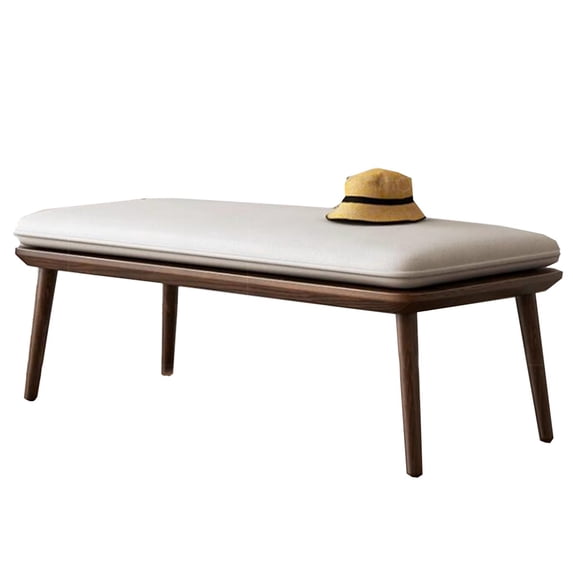 Bedroom Bench Modern Leather Ottoman Foot Stool With Padded Seat ...