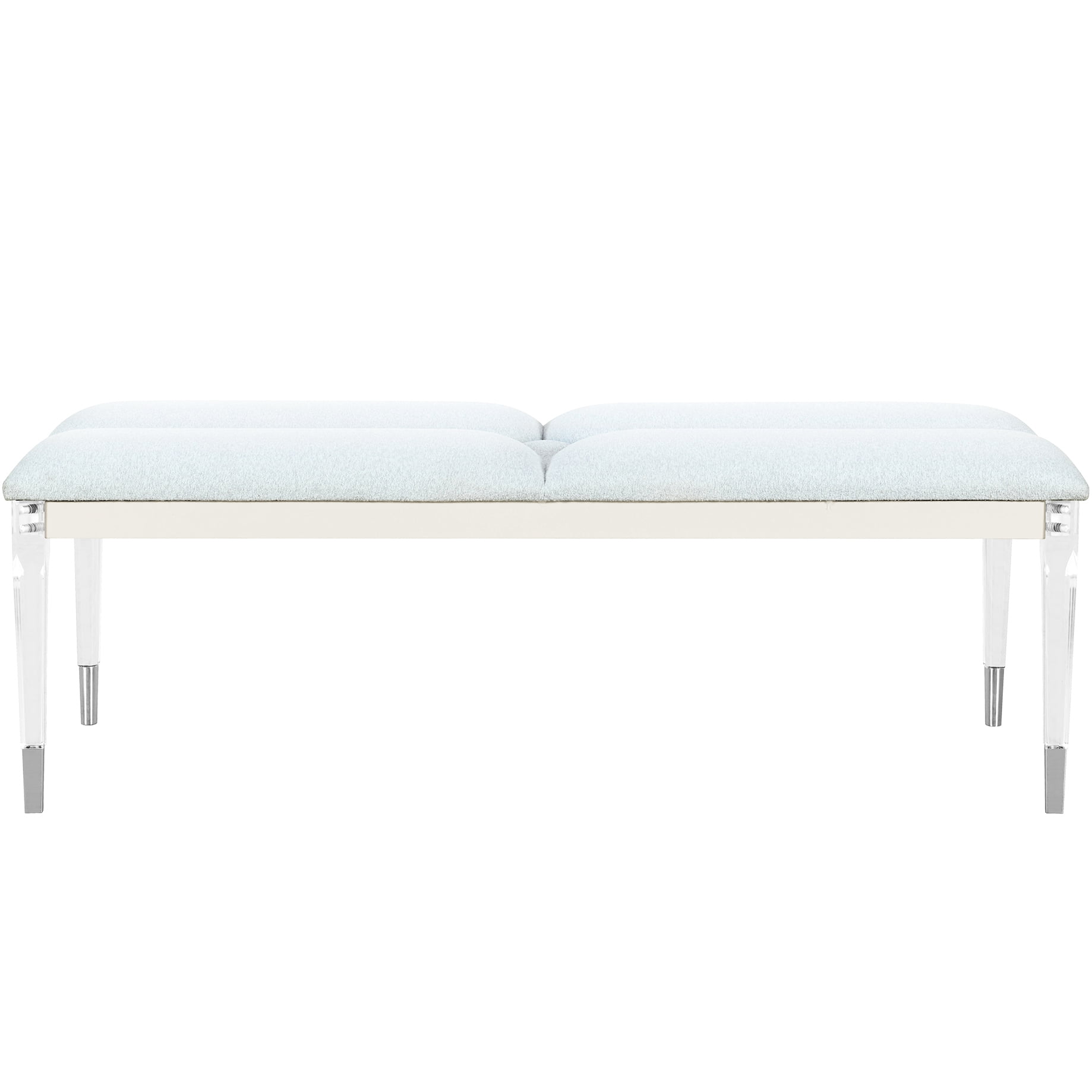 Bedroom Bench With Acrylic Legs And Seat In Champagne White Tones ...