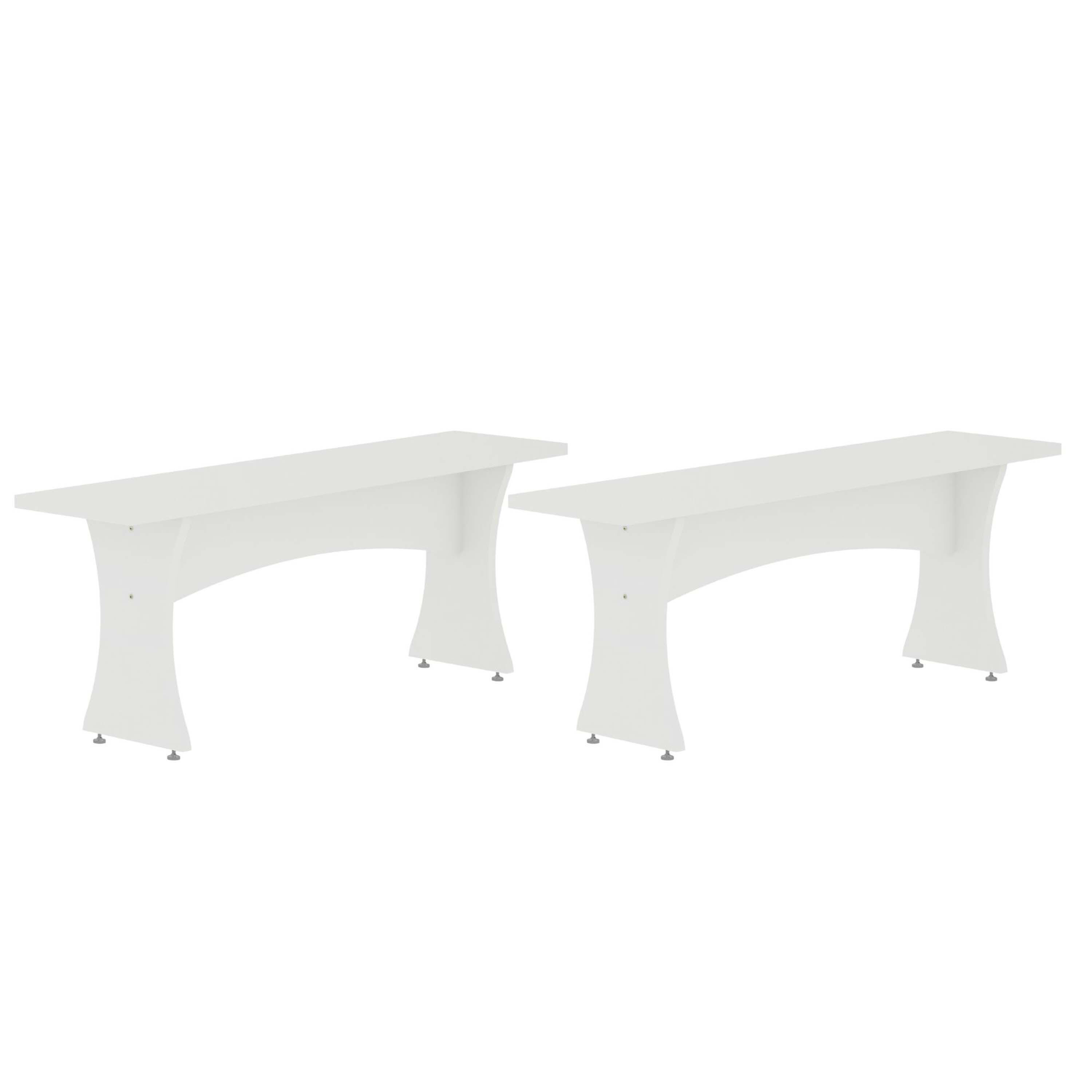 Bedroom Benches, Coney Dining Bench in White - Set of 2, White Bedroom ...
