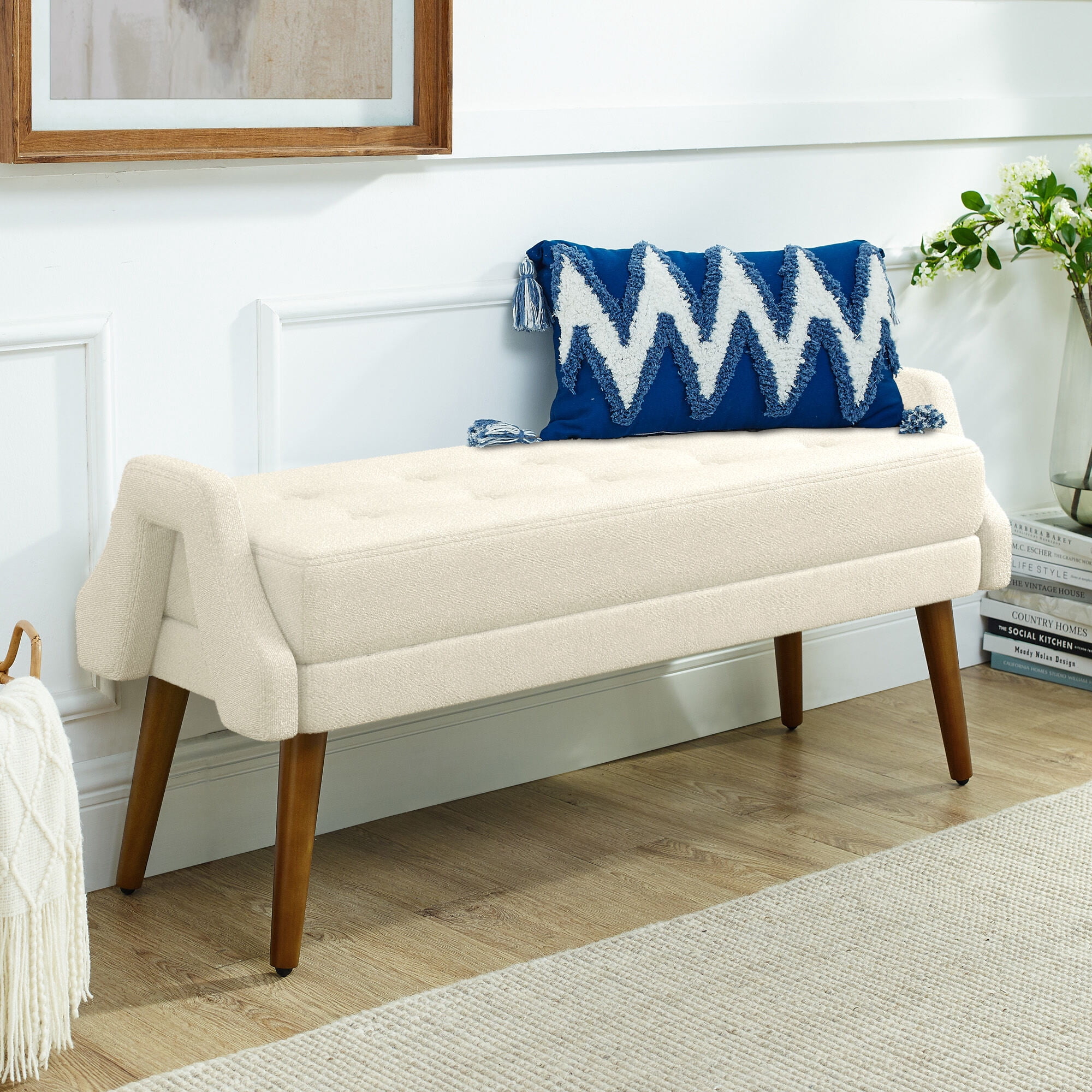 Bedroom Benches Modern living room bench, made of looped yarn fabric ...