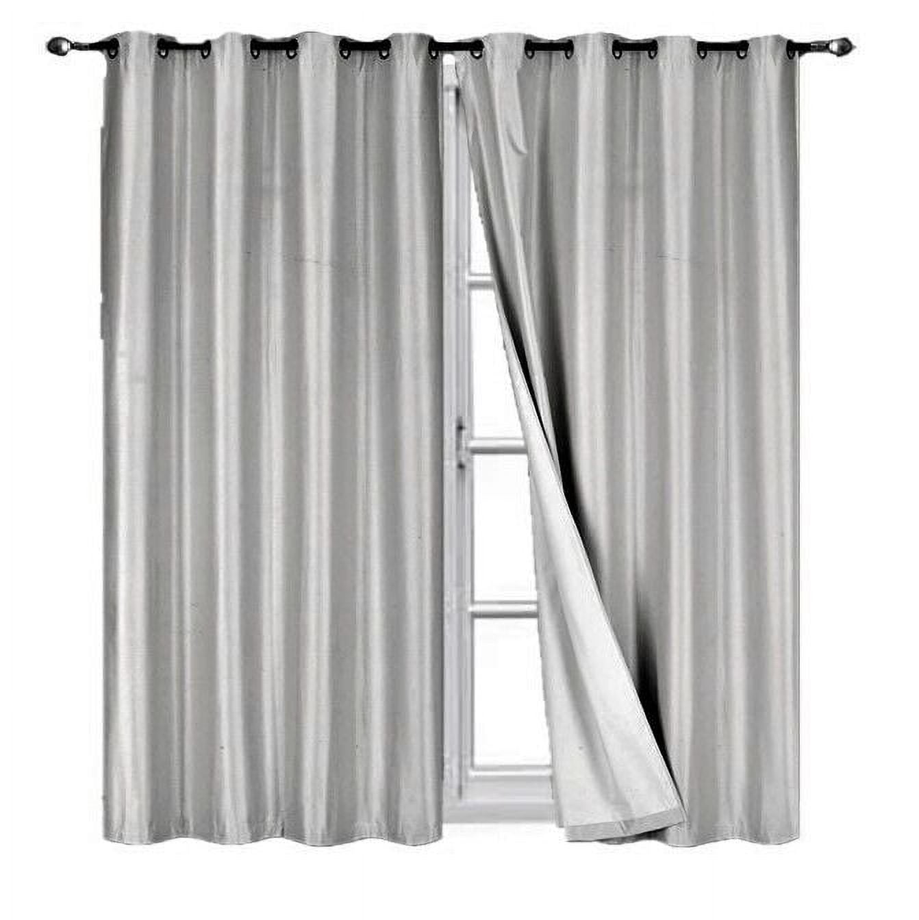 Bedroom Blackout Curtain 95" length Silver Color for Large Window ...