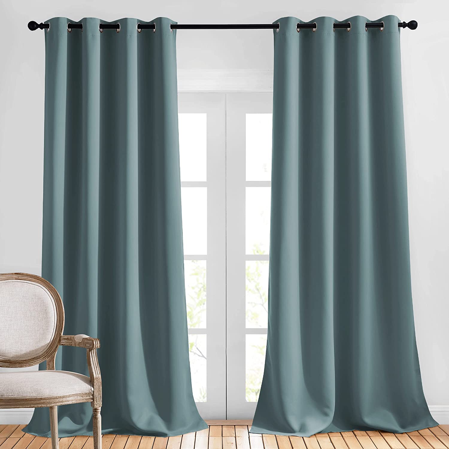 Bedroom Blackout Curtains Panels - Triple Weave Energy Saving Thermal ...