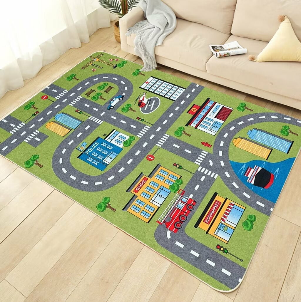 Bedroom Carpets Road Traffic Route Map Rug Living Room ration Rugs Non ...