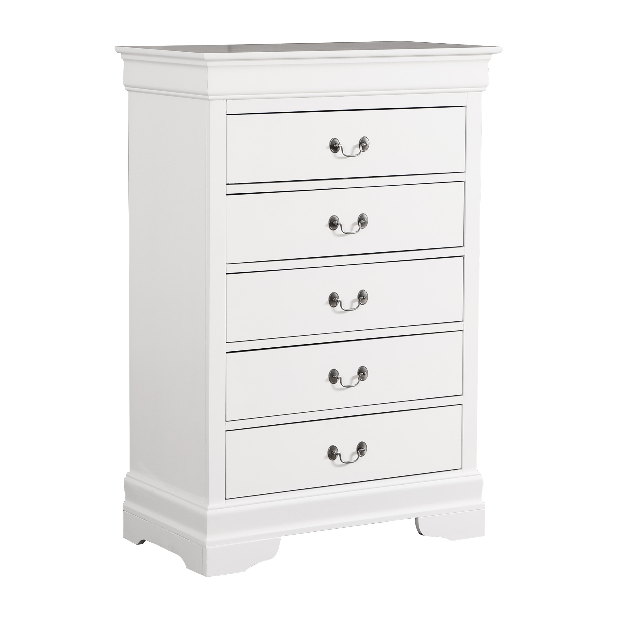 Bedroom Chest In White - Traditional Design With Bases Metal Guides ...