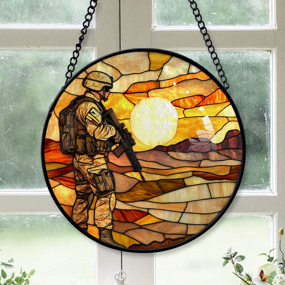 Bedroom Christmas Gift - Military Stained Glass Hanging Ornament ...
