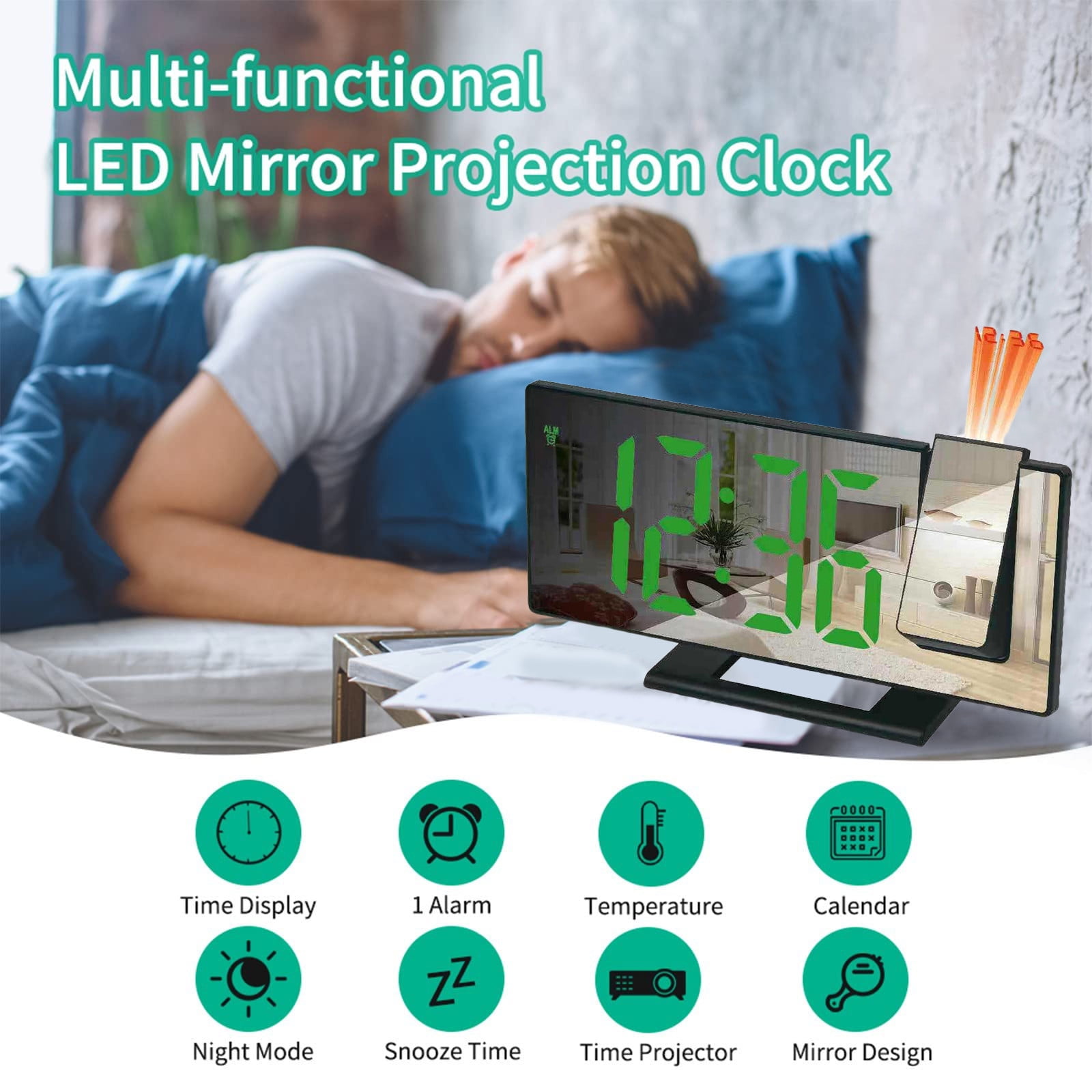 Bedroom Clocks for Seniors Small Digital Clock Led Wall Battery ...