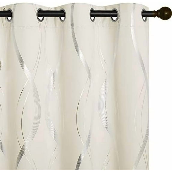 Bedroom Curtains Small Blackout Panels, Beige, Set of 2, 42 by 54 Inch ...