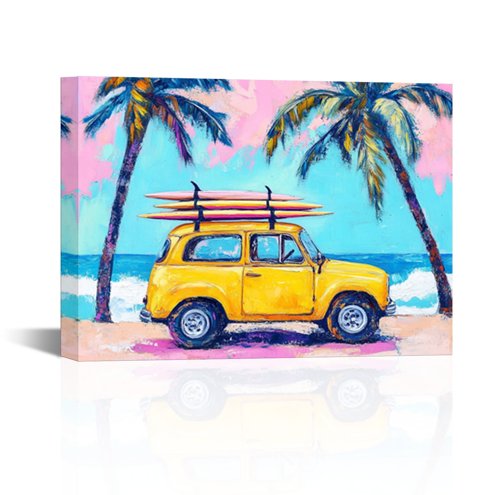 Bedroom Decor For Men,Vintage Office Decor,Palm Tree Vw Bus Print ...