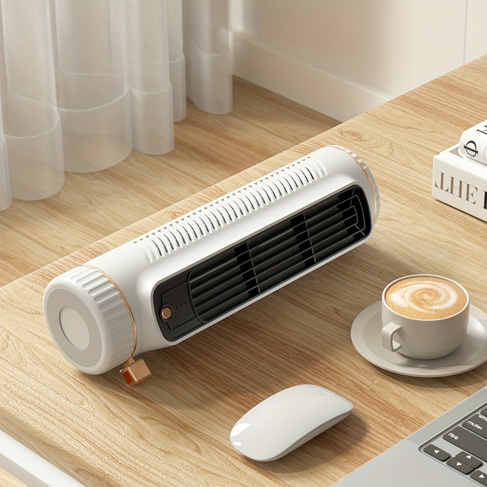 Bedroom Desk Small Tower Fan, Rechargeable Oscillating Table Fan, Lasts ...