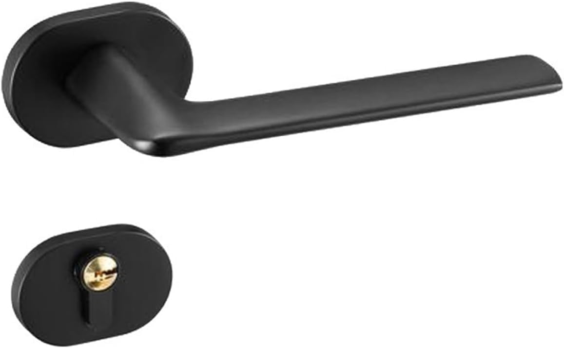 Bedroom Door Lock Gray Solid Wood Door Handle Handle Lock Aluminum ...