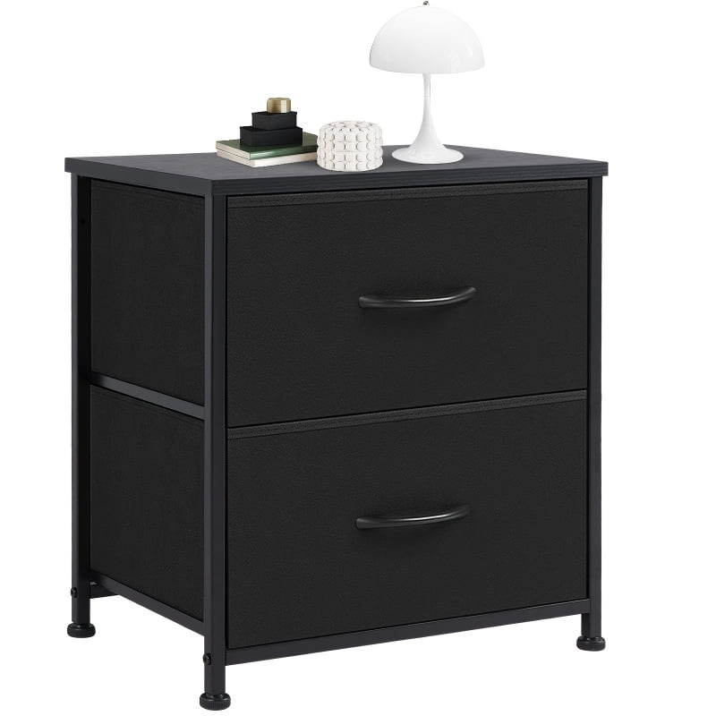 Bedroom Dresser with 2 Drawers & 2-Piece Nightstand Set: Small Side ...