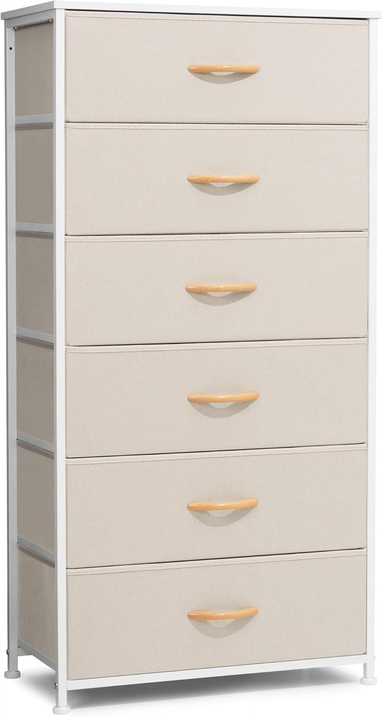 Bedroom Dresser with 6 Drawers, Tall Chest of Drawers, Fabric Bedroom ...