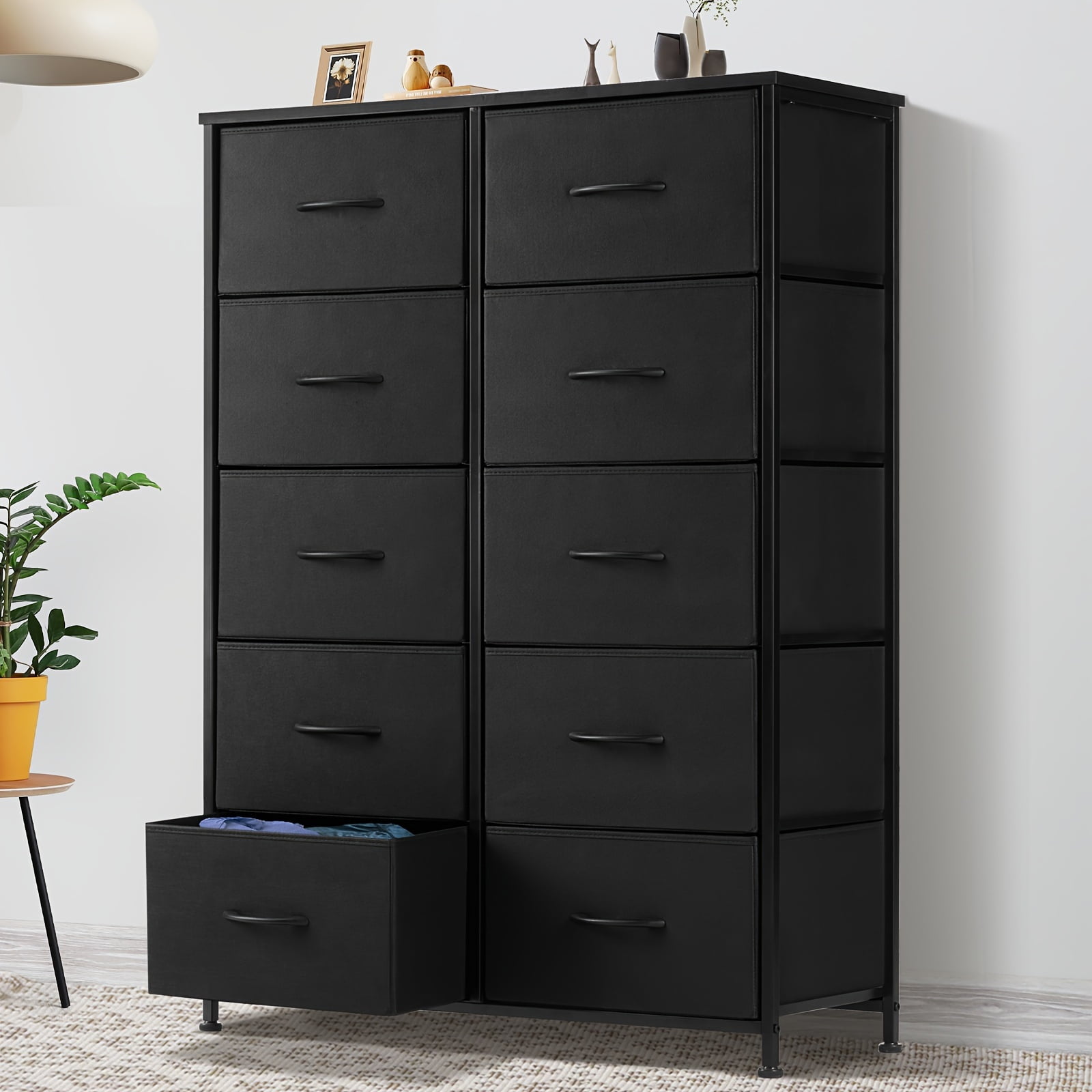 Bedroom Dresser Featuring 10 Drawers, Constructed with a Metal Frame ...