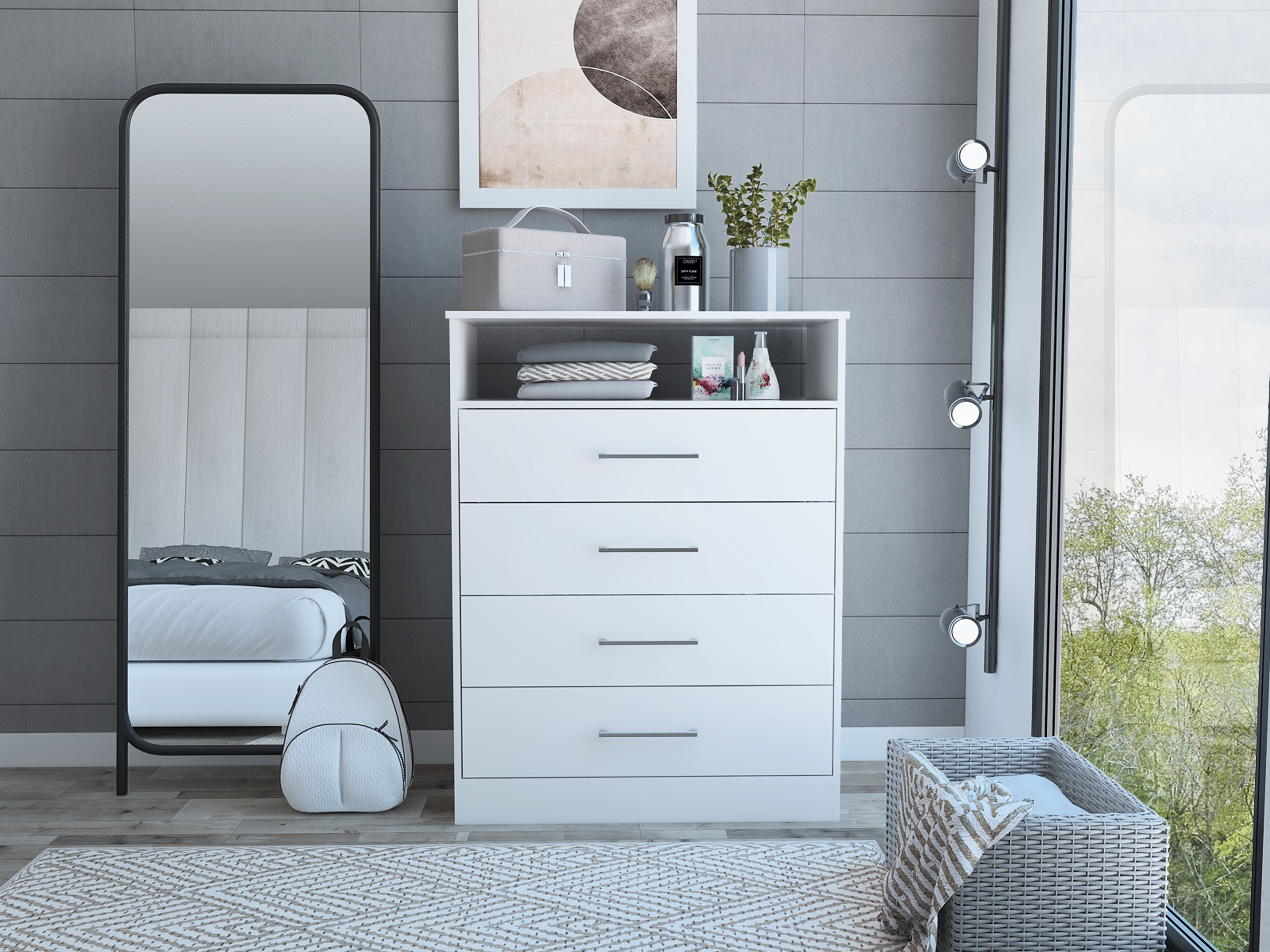 Bedroom Dressers Continental Dresser, Superior Top, Four Drawers, One ...