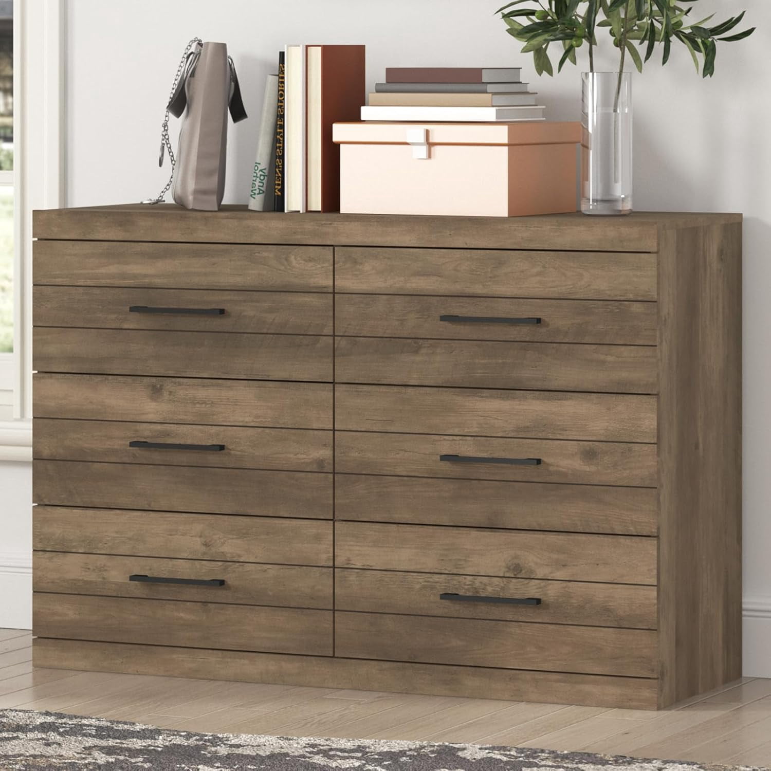 Bedroom Dressers with Deep Drawers, 31" Tall Wooden Dresser Chest of 6 ...
