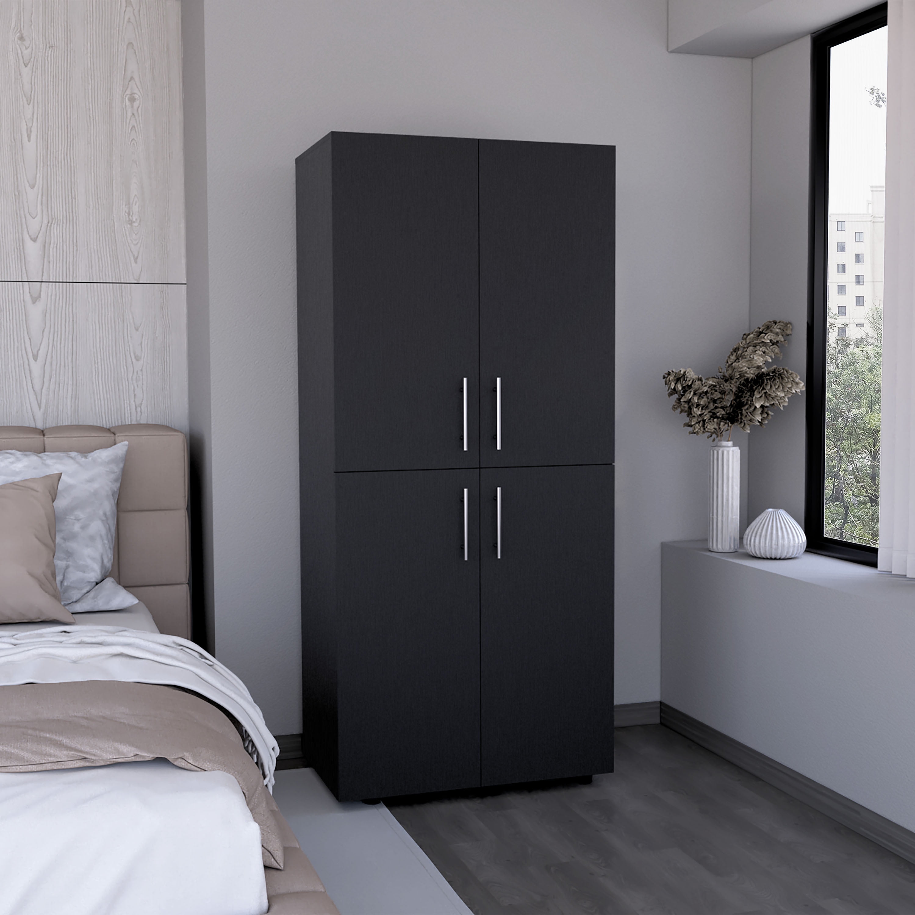 Bedroom Dressers Hazel 70" High Four-Door Armoire Wardrove Closet ...