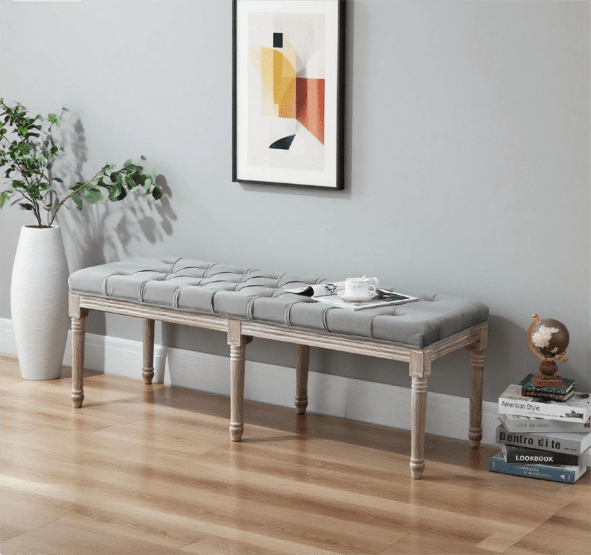 Bedroom End of Bed Bench, Upholstered End of Bed Bench Classic Bedroom ...