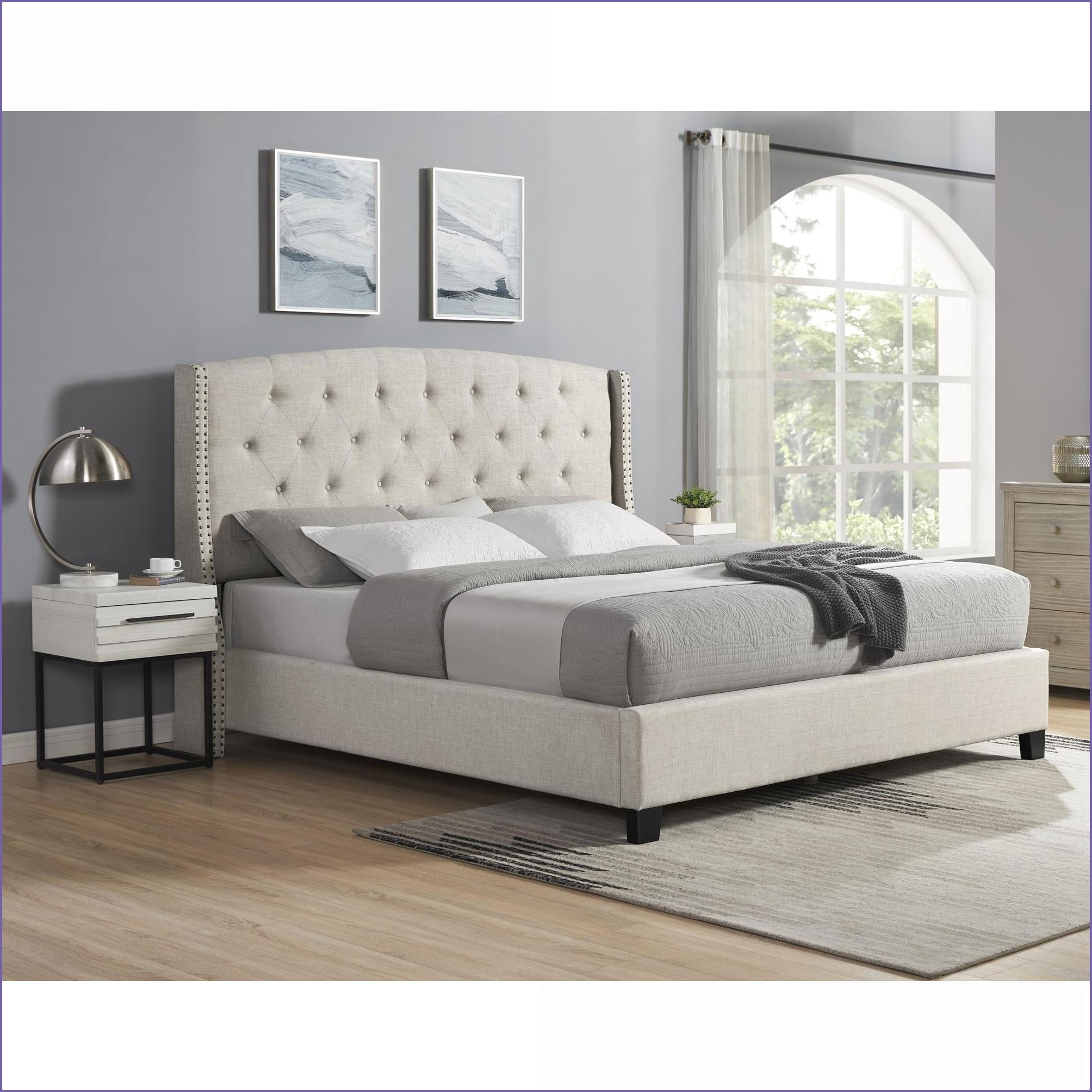 Bedroom Furniture Set, Astral 3-Piece Upholstered Tufted Wingback Bed ...