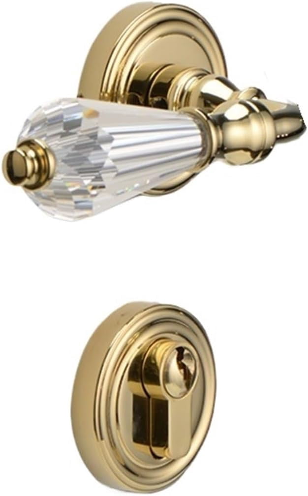 Bedroom Interior Simple Golden Crystal Handle Silent Split Lock Pure ...