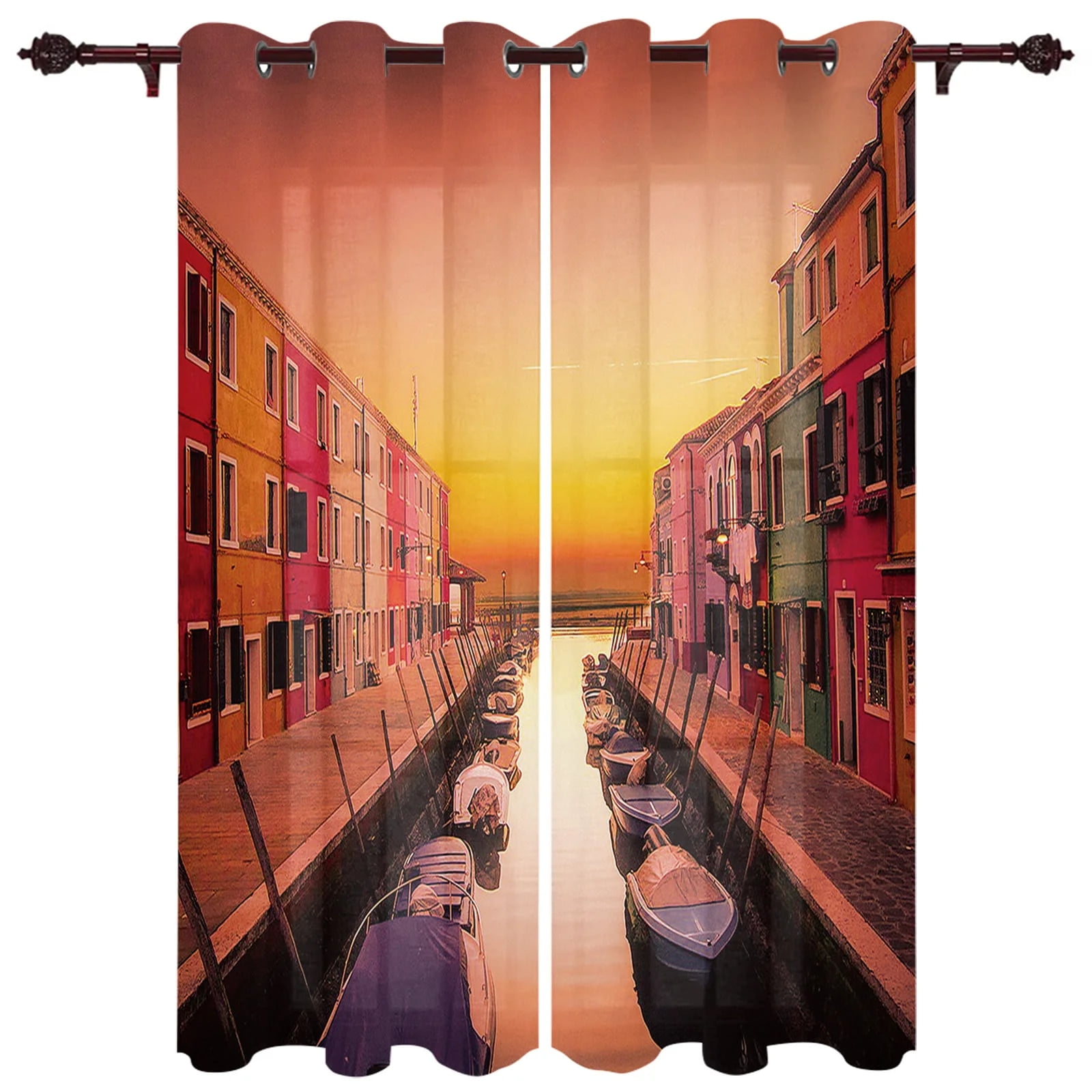 Bedroom Kitchen Curtains Sea House Terrace Curtain Living Room ration ...