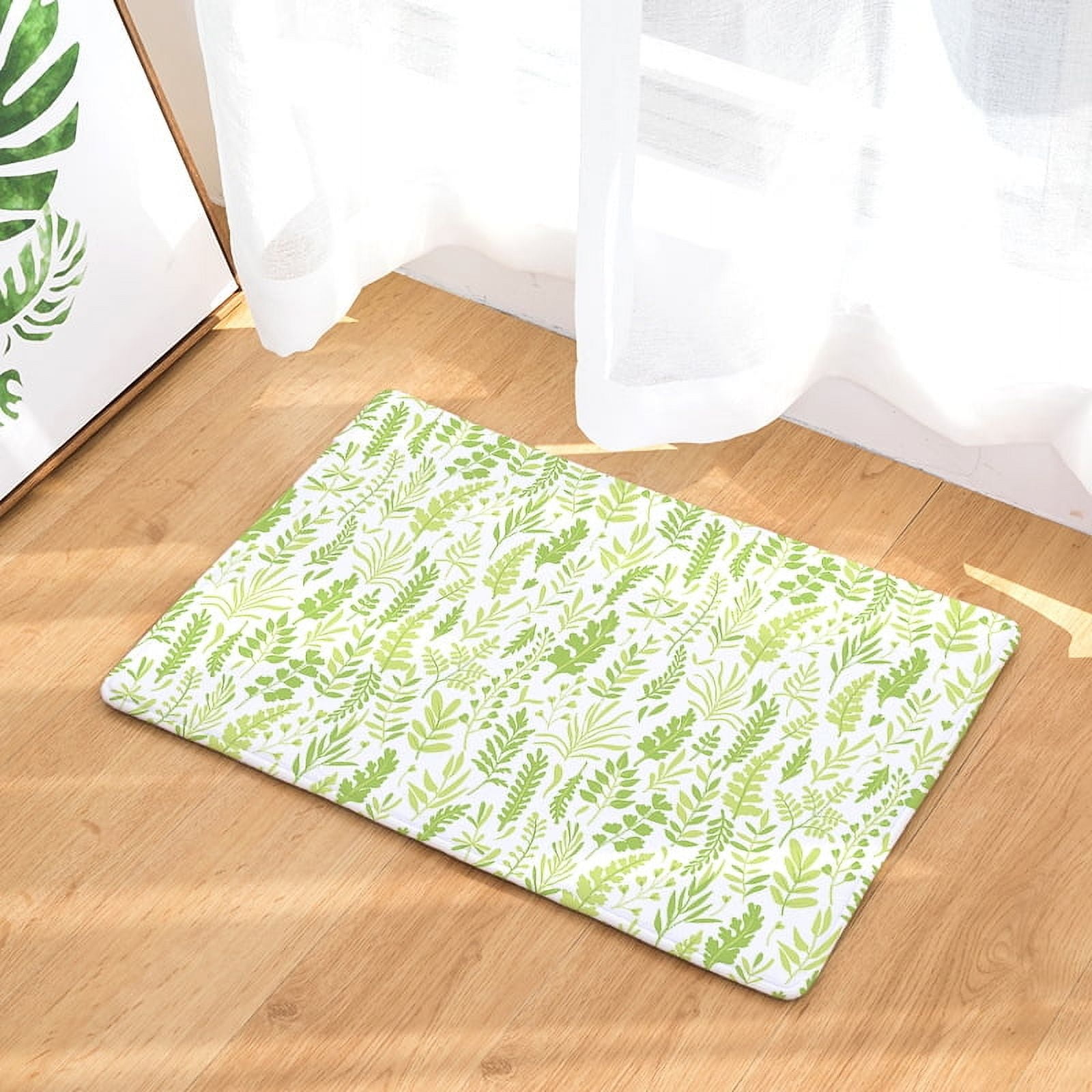 Bedroom Mat Leaves Pattern Doormat Anti-Slip Carpets for Living Room ...