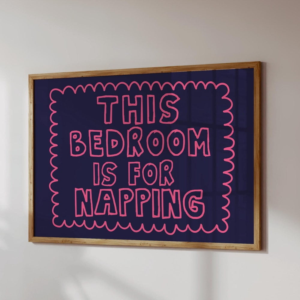 Bedroom Napping Quote Art, Trendy Home Decor UNFRAMED PAPER POSTER ...